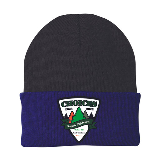 SHS Black/Royal Knit Cap (CP90) | Vindico Printing