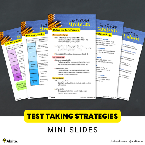 Test Taking Strategies 📝 (Mini Slides) | Abrite