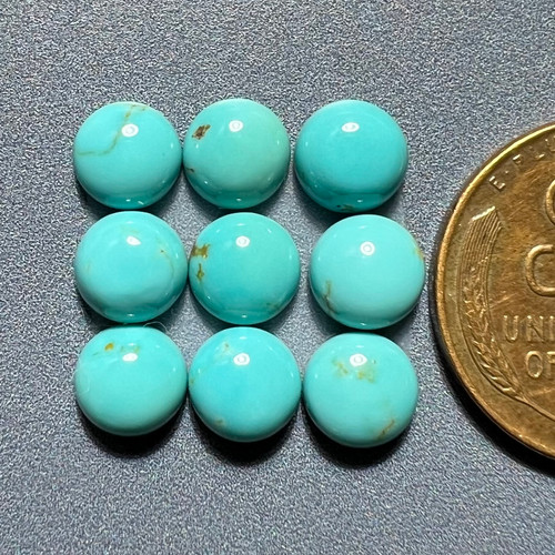 Supernova Mine Turquoise Cabochons, 6mm, Stabilized | Esmeralda Turquoise