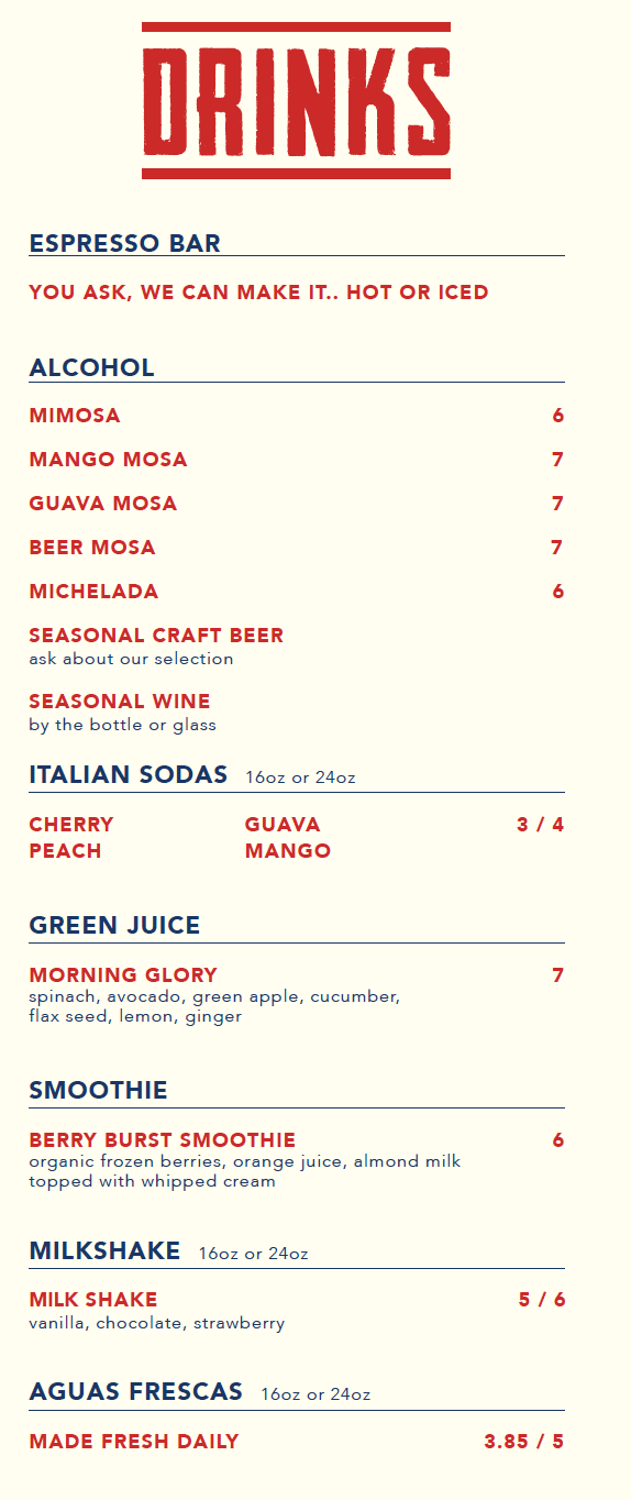 PICAZO CAFE | SONOMA, CA | MENU