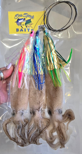 Rigged Squid w/ Flash | Wire | 3 pack | Sea Spook Baits