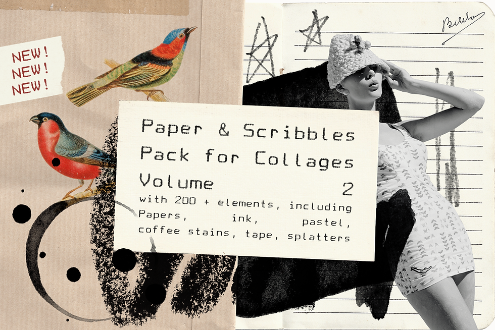 Paper And Scribbles Pack for Collage Vol. 2 | Ana's fonts