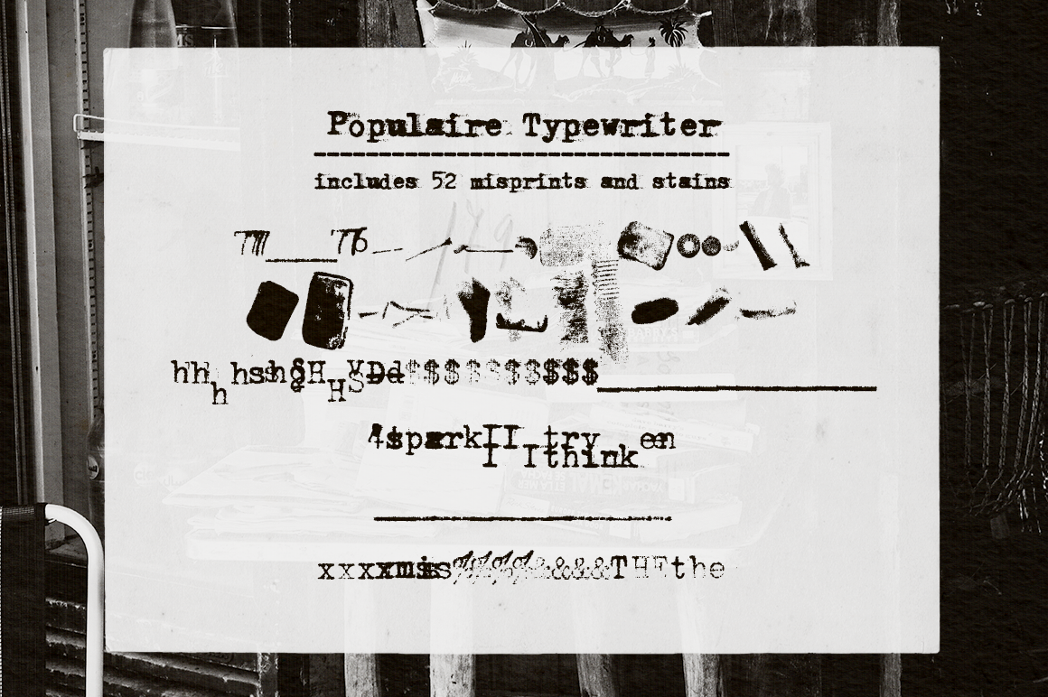 New Typewriter Font, Populaire With Extras
