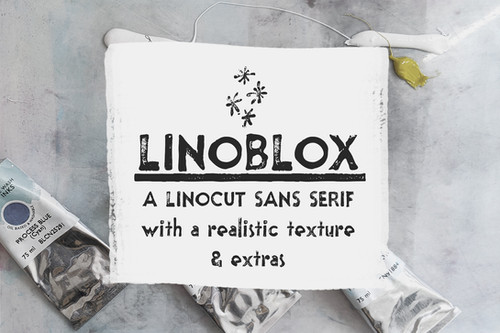 Linoblox linocut sans font | Ana's fonts