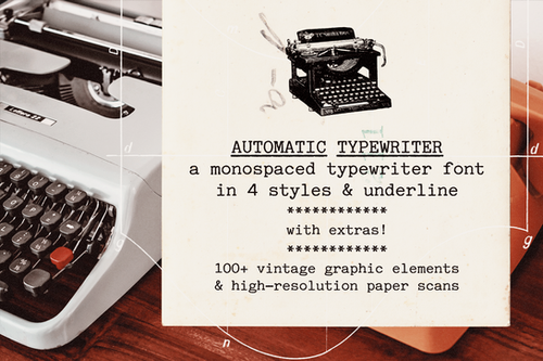 Automatic Typewriter Font and Extras | Ana's fonts