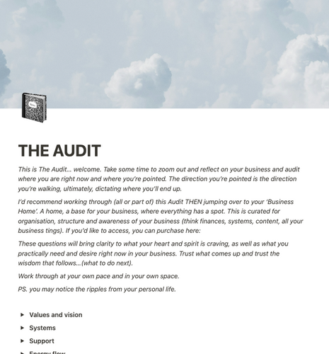 THE AUDIT: Notion Template | ASM