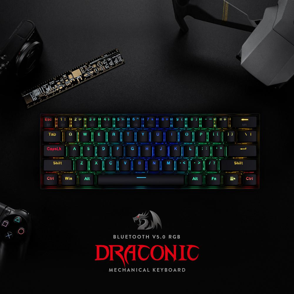 Teclado 60% Inalámbrico Redragon Draconic K530
