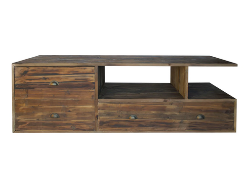 Asymmetrical TV Stand - Pine | Rhapsody