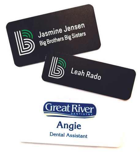 Sublimated Duraluxe Textured Thick Aluminum Name Badges | BentonTrophy
