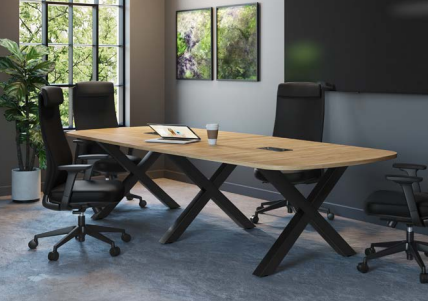 Rustic Base Stadium Conference Table (120" W x 47" D)