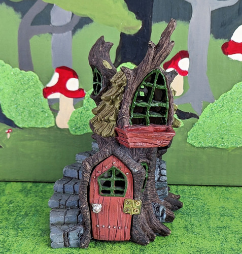 Stump House 7" w/ Opening Door Fiddlehead Fairy Garden | Magical Miniatures