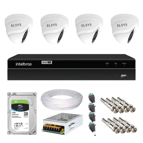 Kit 4 Cameras HD 720P DVR Intelbras 4CH Full HD 1080P | solutions