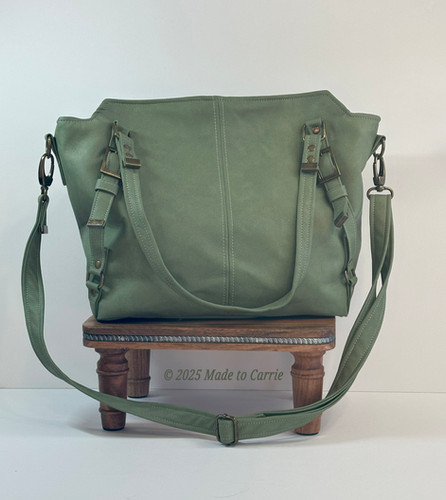 Olive Green Faux Leather Moonwake Bag | Made To Carrie