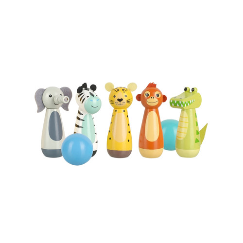 Wooden Jungle Animal Skittles | Curious Littles Play