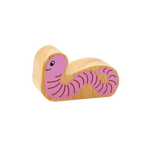 Lanka Kade Natural Wooden Pink Worm Figure | Curious Littles Play