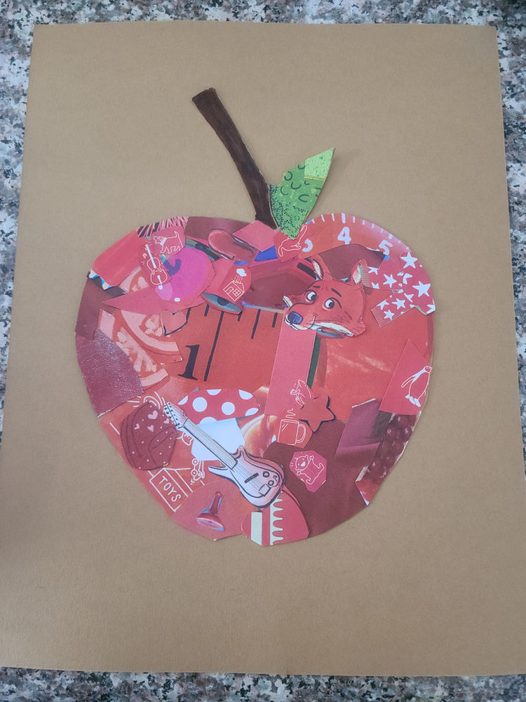Back to School Craft: Magazine Mosaic Apple