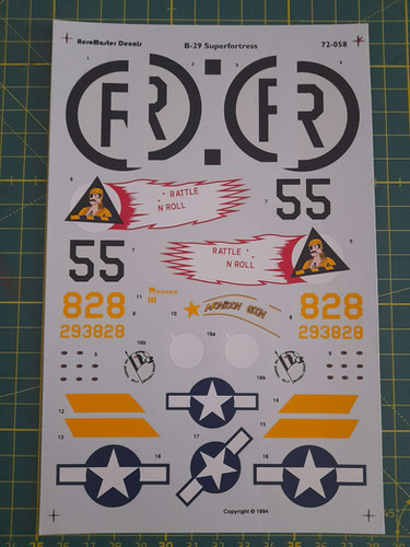 B29 Superfortress USAF decal sheet NEW | REVOLUTION MODELS