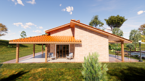 PROJETO DE CASA DE CAMPO COM 3 QUARTOS - TERRENO 16,50X20m - REF. 20C24 ...