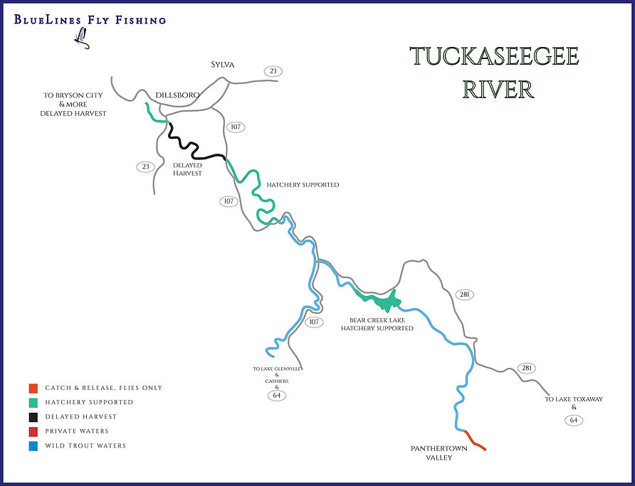 Tuckaseegee Map | WNCFlyFishing