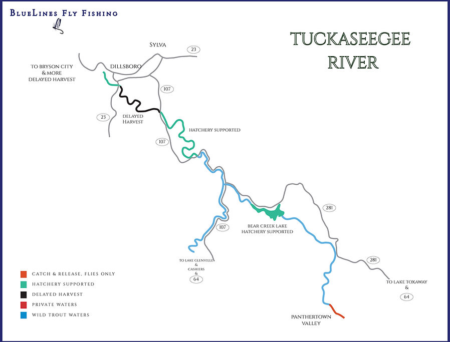 Tuckaseegee Map | WNCFlyFishing