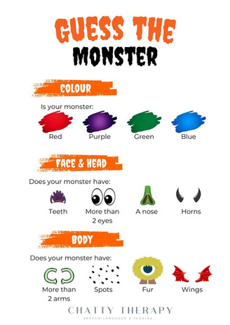 Halloween Monster Guessing Game | Chatty Therapy