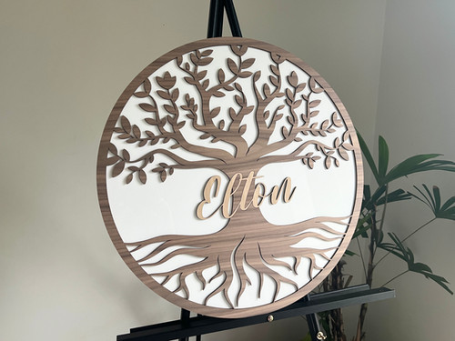 Figwood Timber Family Tree with Heart Names | Coji Designs