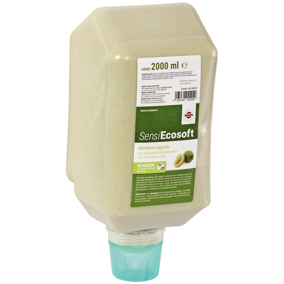 ΚΡΕΜΑ ΚΑΘΑΡΙΣΜΟΥ ΧΕΡΙΩΝ SENSI ECOSOFT 2lt | Makra Athens