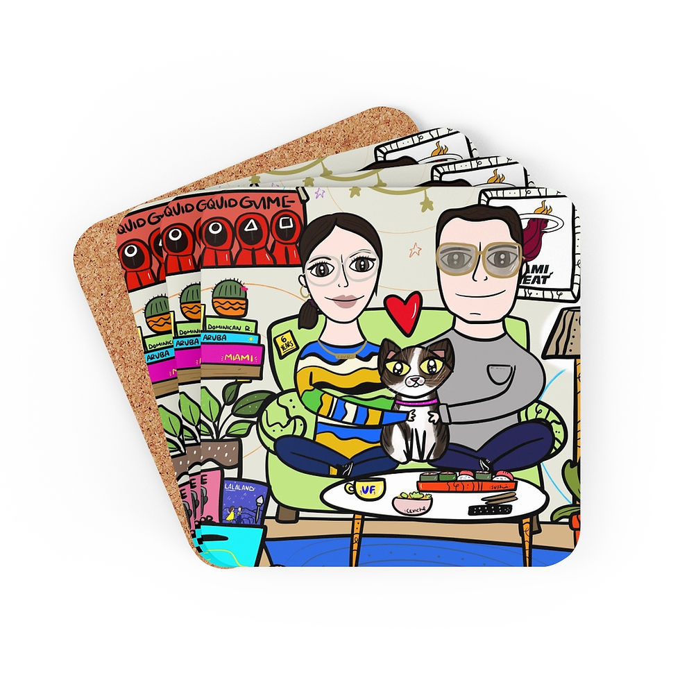 Custom family coasters! | ariubertiart