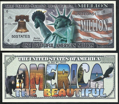 Lot of 500 Bills - America the Beautiful with Statue of Liberty ...