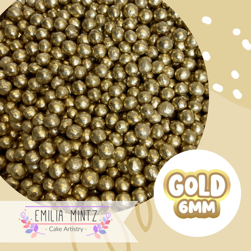 Crispy Gold Pearls - 6mm | Emilia Mintz