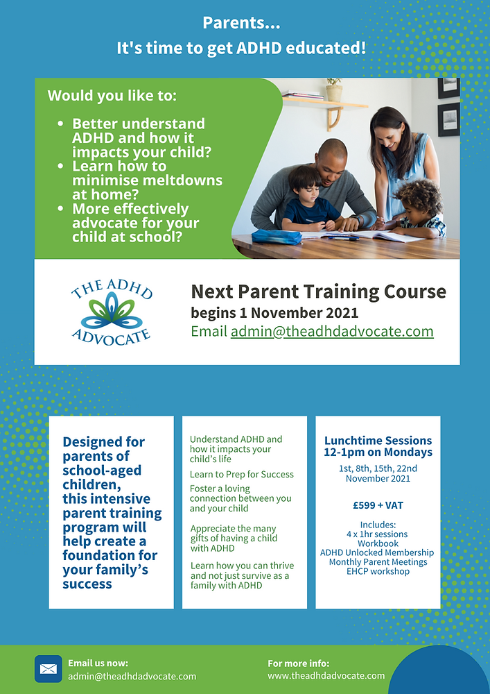 ADHD Parent Training - connecting with your child with ADHD