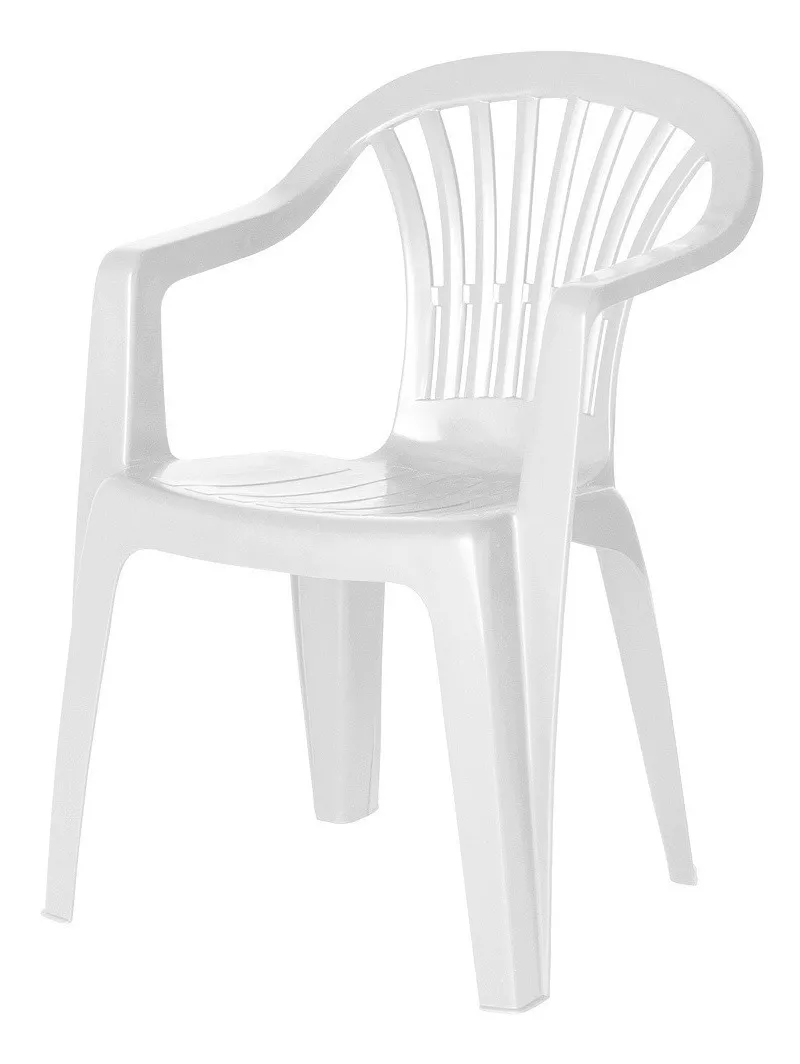 Silla PVC ALTEA con posabrazo Blanca | Argipiuk