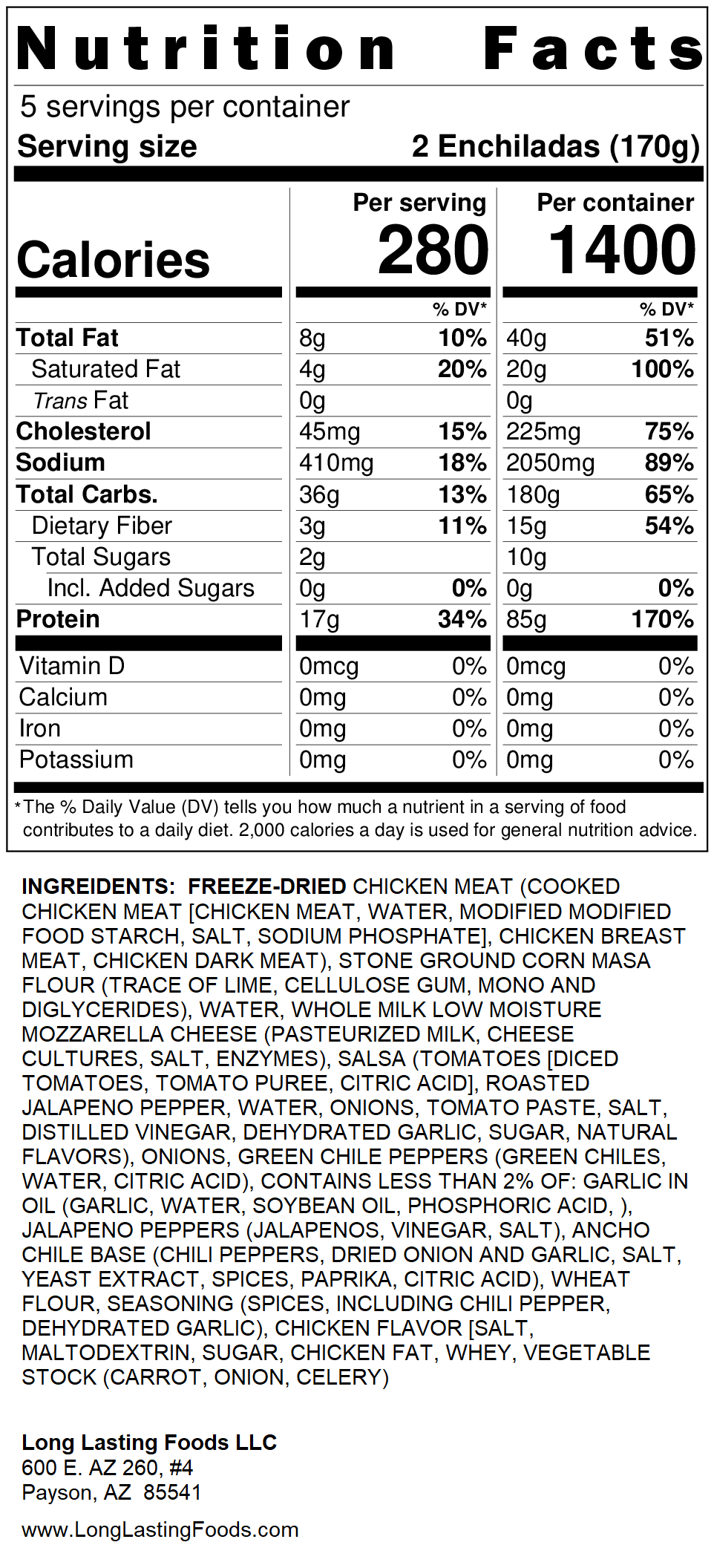 Freeze-Dried Cooked Foods | Long Lasting Foods