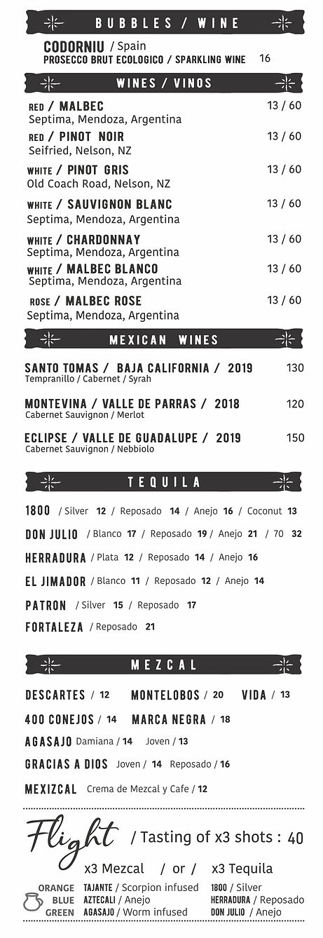 DRINKS MENU | Taco Loco