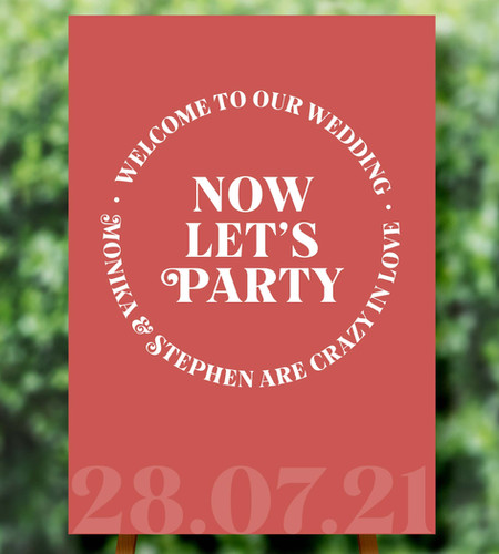 Retro Vibes | Welcome Sign for Wedding | 70s Style | Mounted Board | A2 ...
