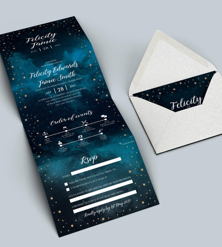 Celestial Wedding Invitation | Wedding Invitation Template | Printed | UK