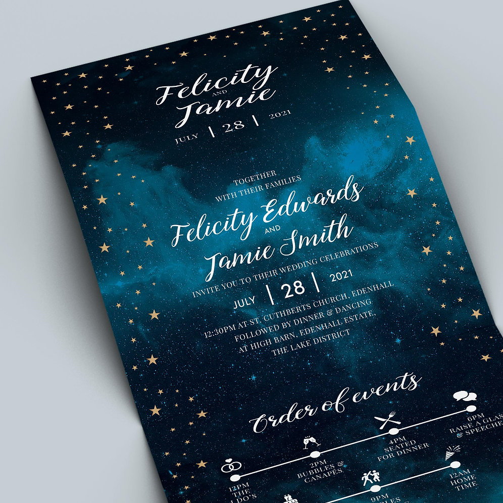 Celestial Wedding Invitation | Wedding Invitation Template | Printed | UK