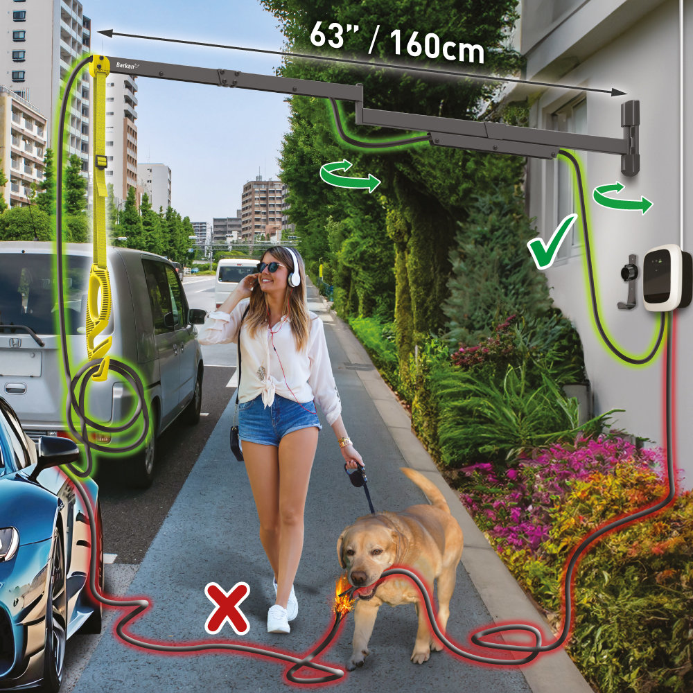 63” / 160cm Protective EV Charging Cable Wall Arm