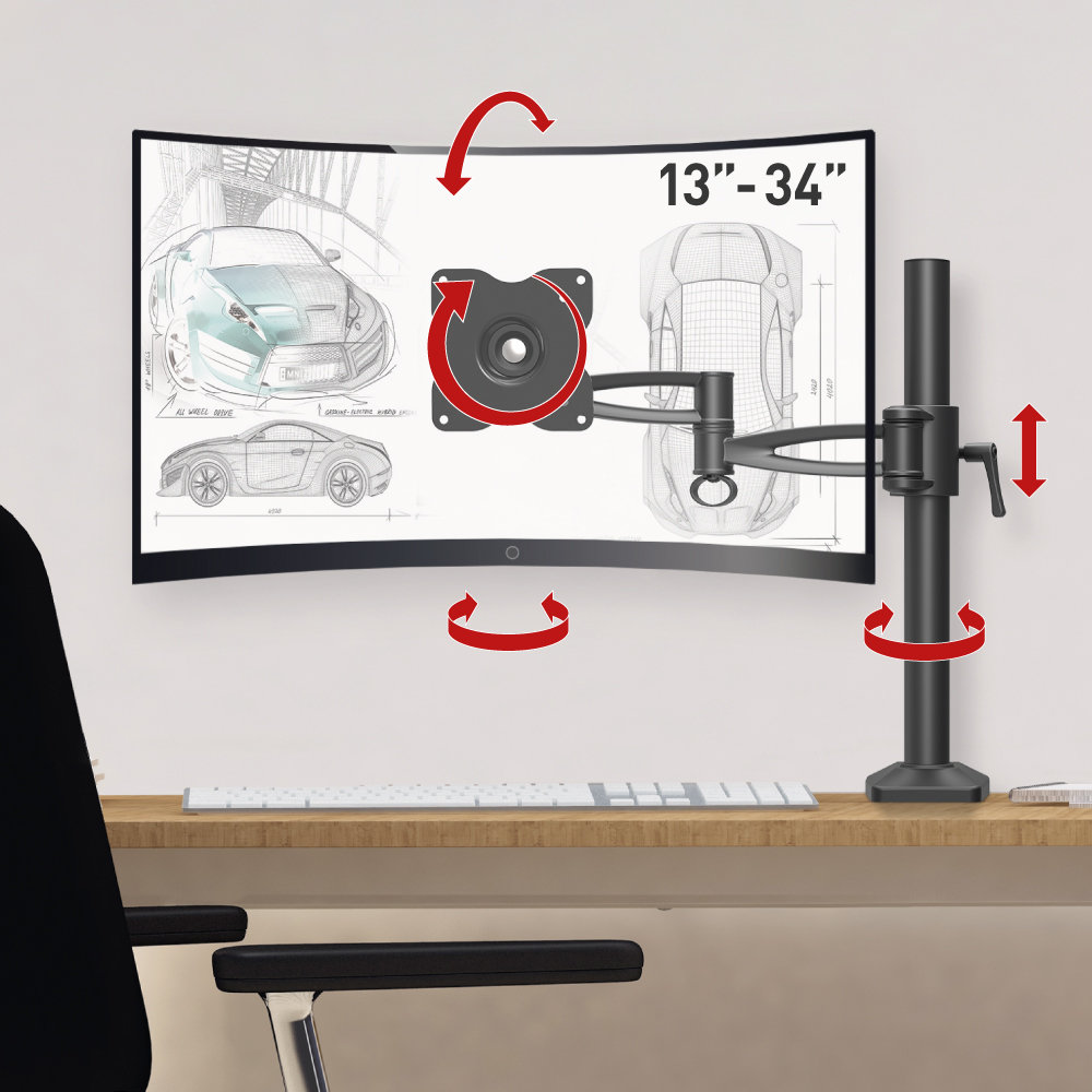 Flat / Curved Monitor Desk Mount