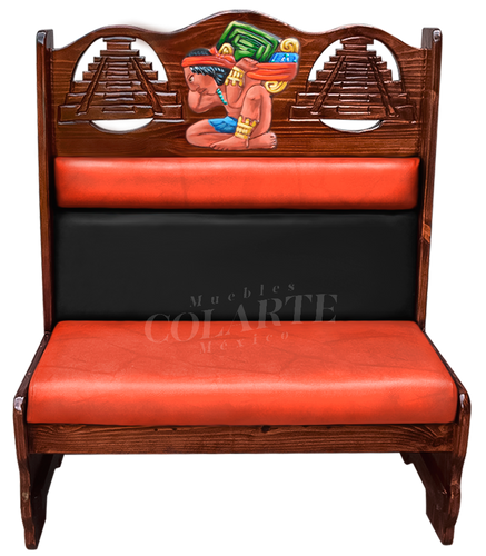 Booth Maya Tallado y Pintado a Mano | Muebles Colarte