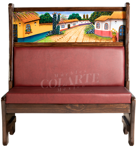 Booth Artesanal Arandas Pintado a Mano para Restaurante | Muebles Colarte