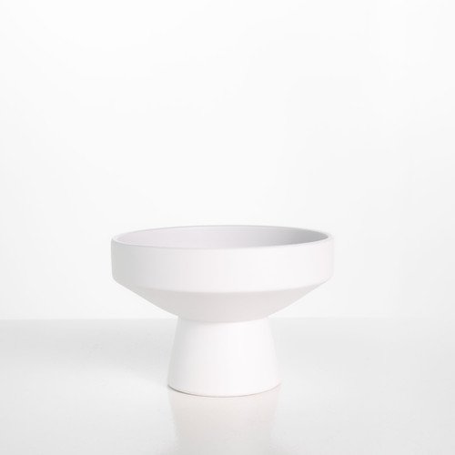 White Ceramic Compote Vase | Cherri Hire