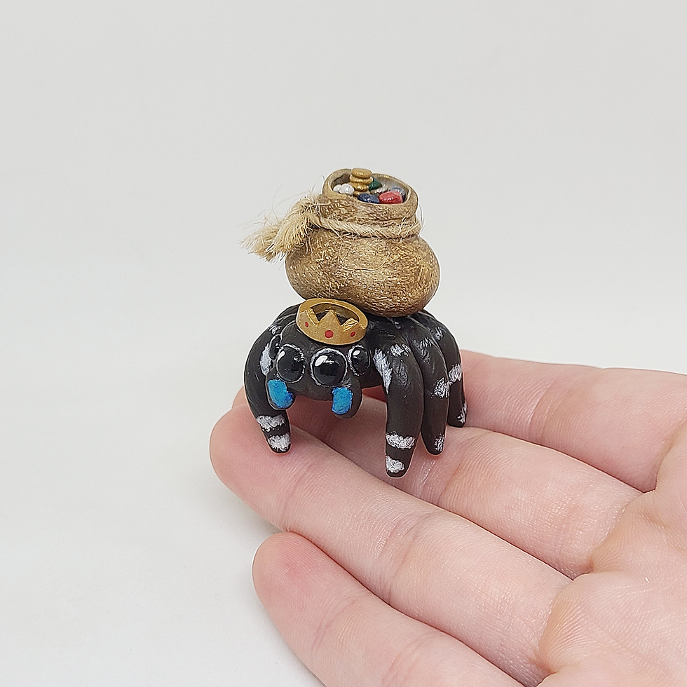 Adventure Spider with Sack of Treasure and Crown | Fox and Bee Gifts
