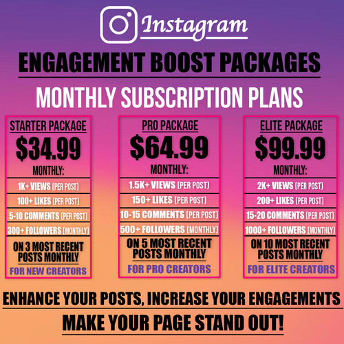 INSTAGRAM ENGAGEMENT BOOST SUBSCRIPTION PLAN (AD CAMPAIGN) | Playlist ...