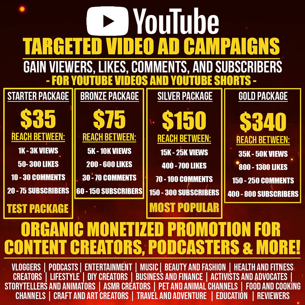 TARGETED YOUTUBE PROMOTIONAL AD CAMPAIGNS | Playlist Promotion