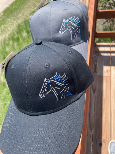 Velcro back cap with horse head embroidery | Flat Hat Rags