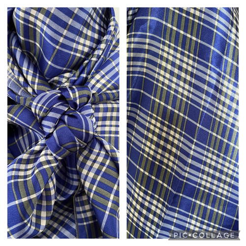 Royal Blue Plaid Print SP309 | Flat Hat Rags
