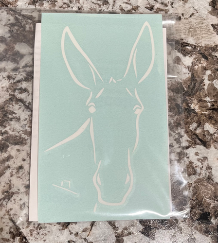 6 INCH TALL MULE HEAD MU506 DECAL SINGLE COLOR | flathatrags