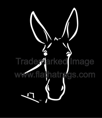 6 INCH TALL MULE HEAD DECAL SINGLE COLOR | flathatrags