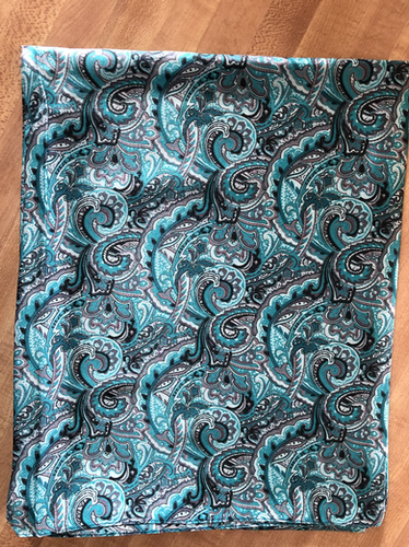 100% SILK TEAL AND GREY PAISLEY WILD RAG | Flat Hat Rags